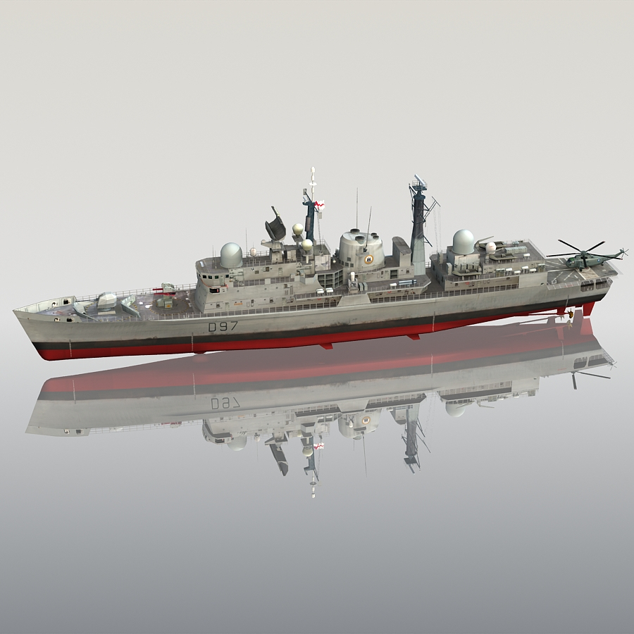 hms edinburgh d97 type 3d model