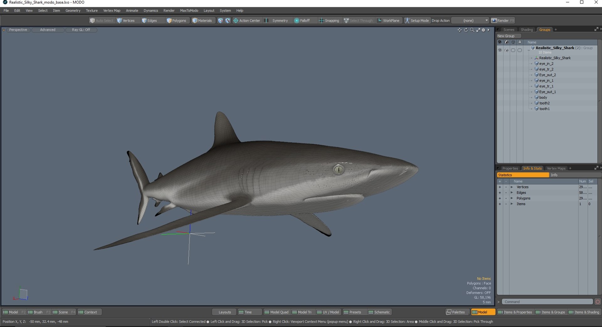 Realistic Silky Shark 3D Model - TurboSquid 2261408