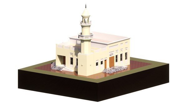 3D Mosque Masjid with concrete Minaret model - TurboSquid 1864889