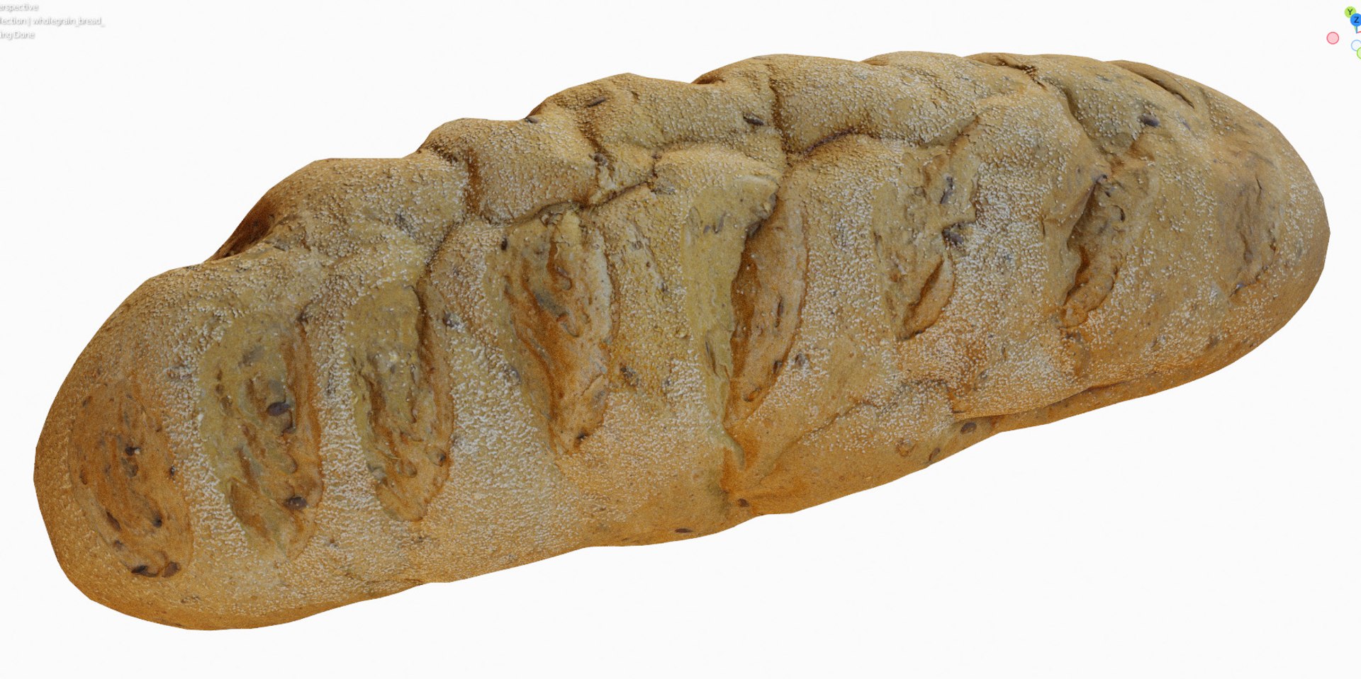 3D Whole Grain Bread With Seeds Model - TurboSquid 1967206