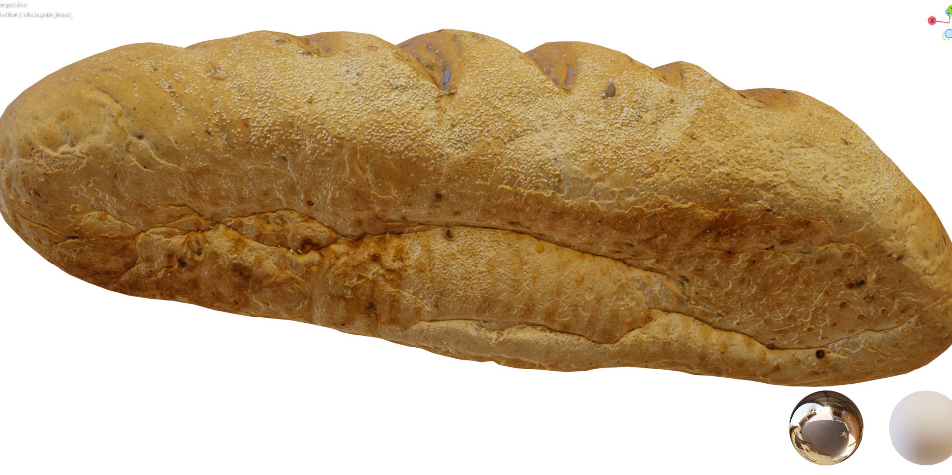 3D Whole Grain Bread With Seeds Model - TurboSquid 1967206