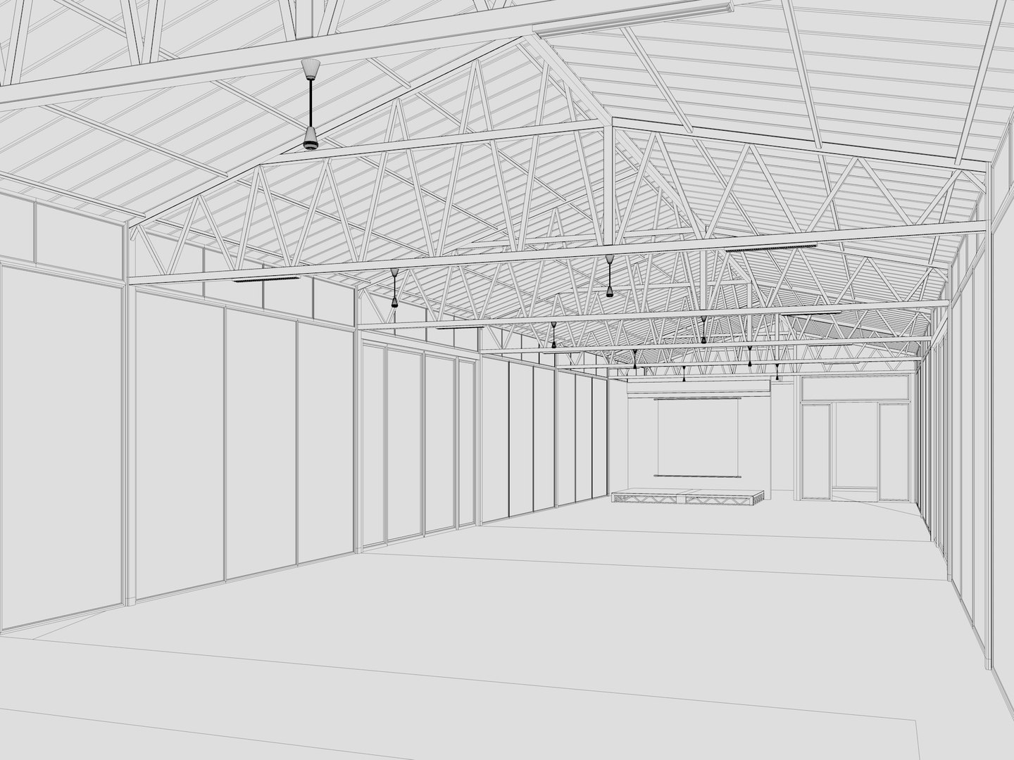 3D Modern Event Hall - TurboSquid 2176348