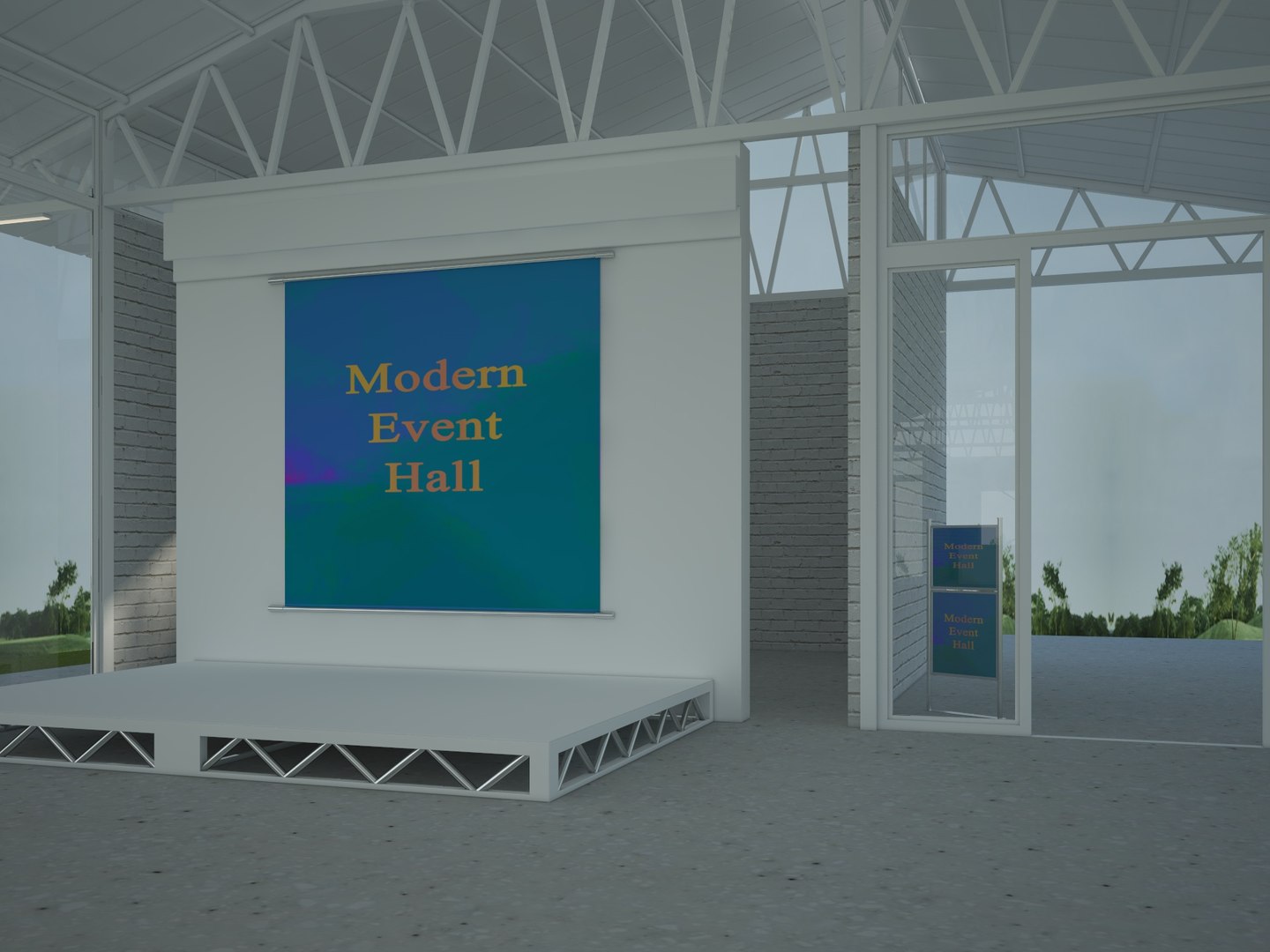 3D Modern Event Hall - TurboSquid 2176348