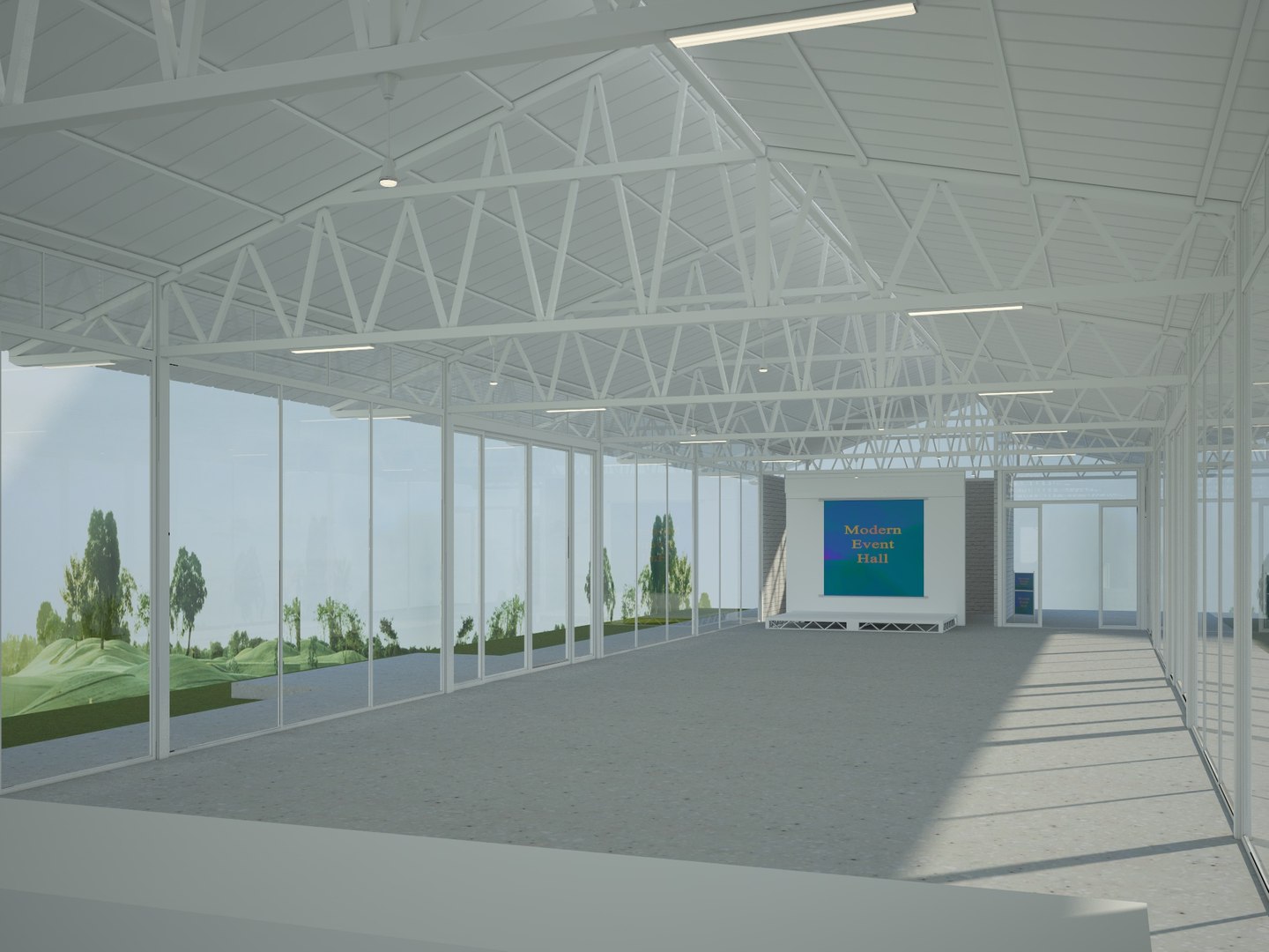 3D Modern Event Hall - TurboSquid 2176348