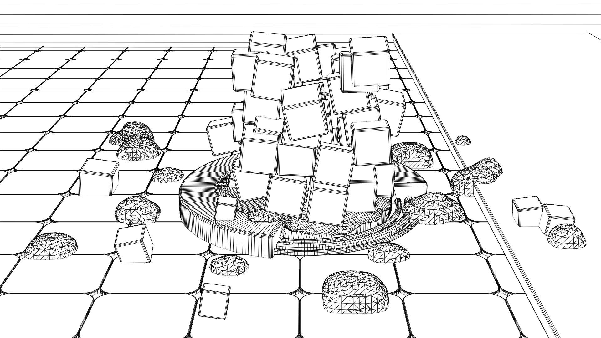 Ice-cubes Fountain On A Tiles Floor 3D Model - BLEND 3D Model ...