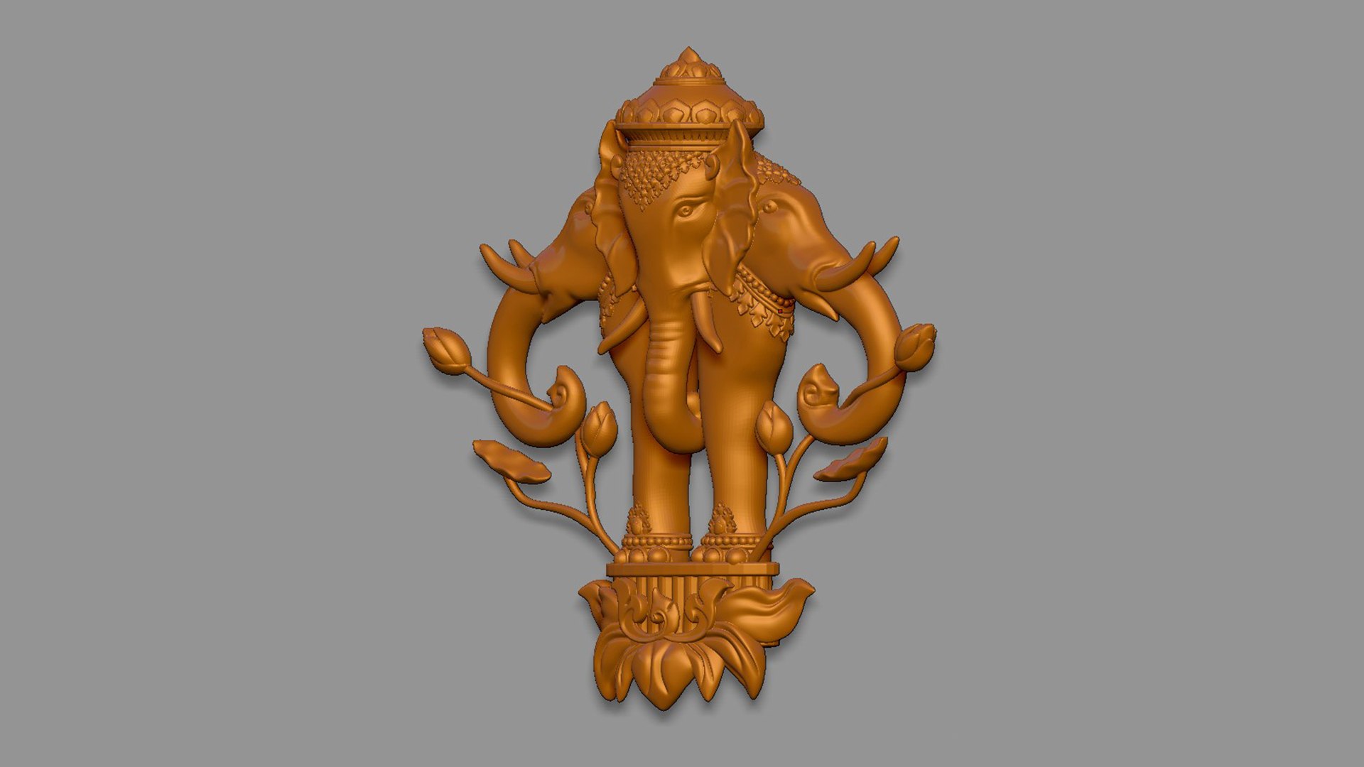 3d Elephant Three Head Asian Turbosquid 2309789