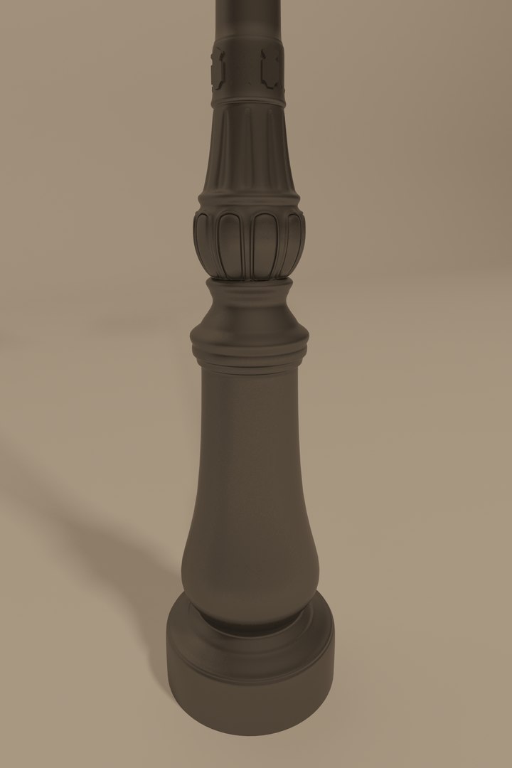 3d old decorated lighting pole model
