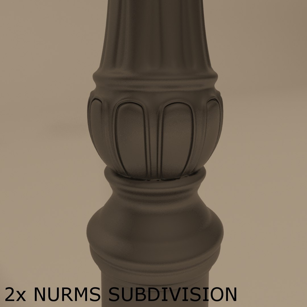 3d old decorated lighting pole model