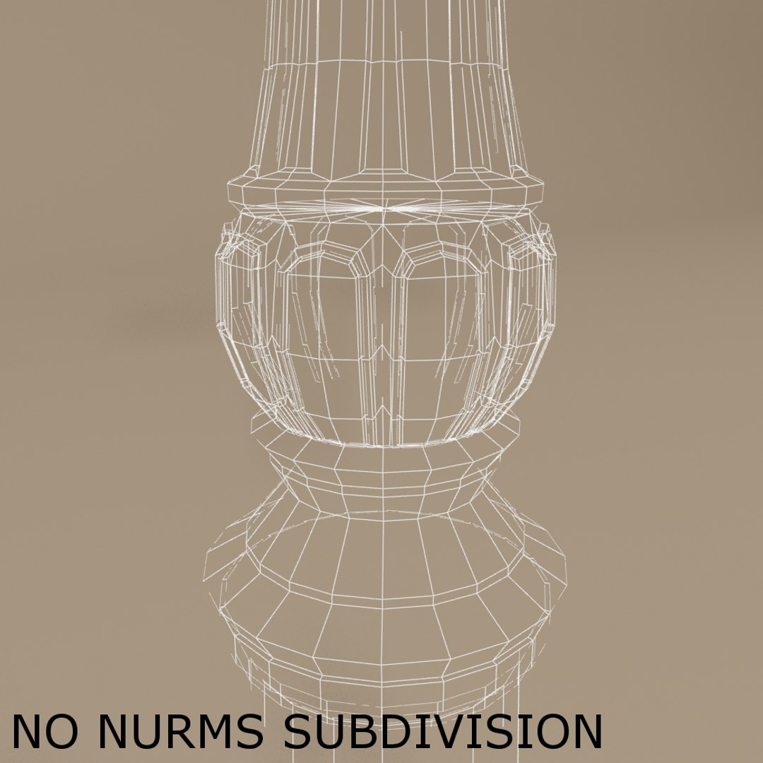 3d old decorated lighting pole model