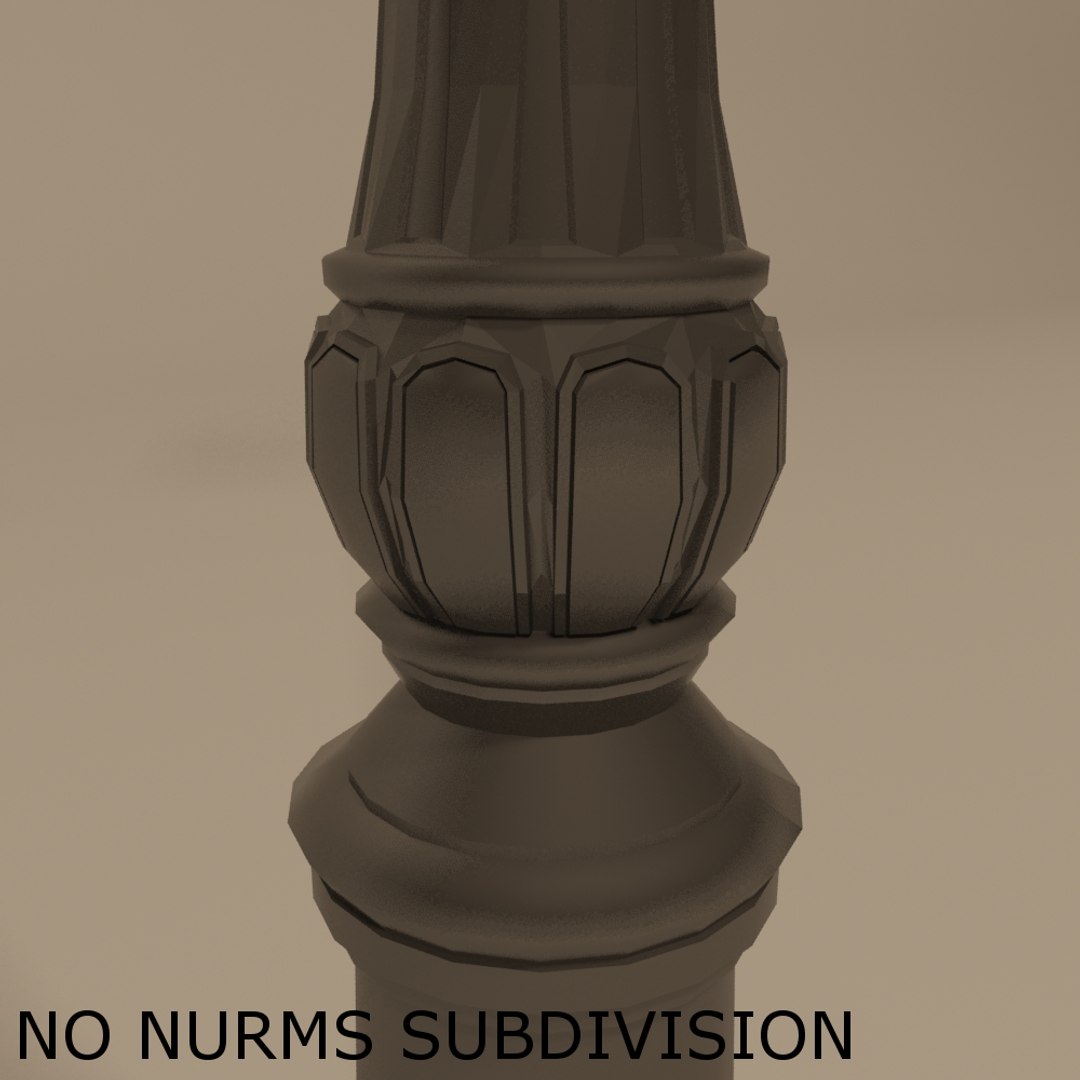 3d old decorated lighting pole model