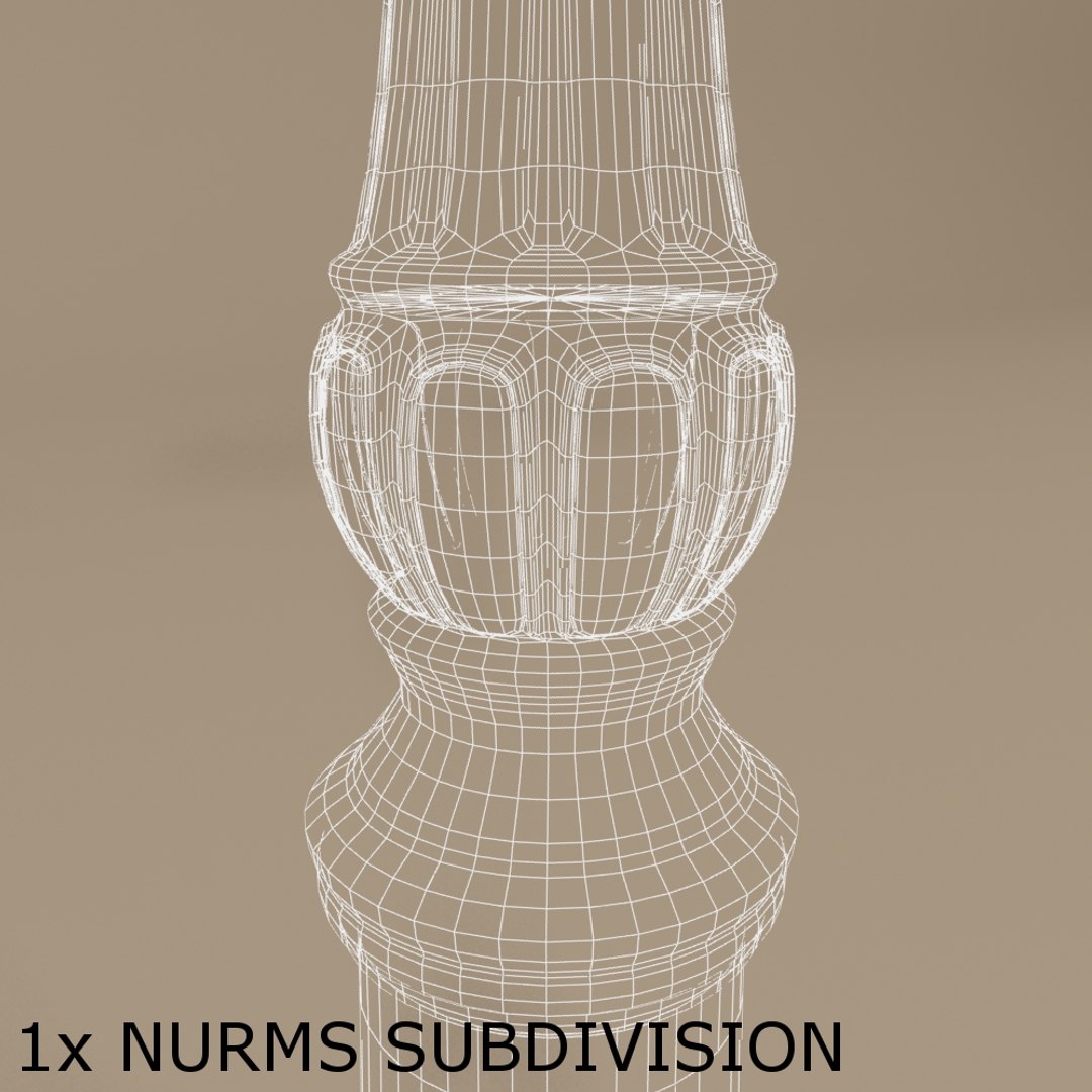 3d old decorated lighting pole model