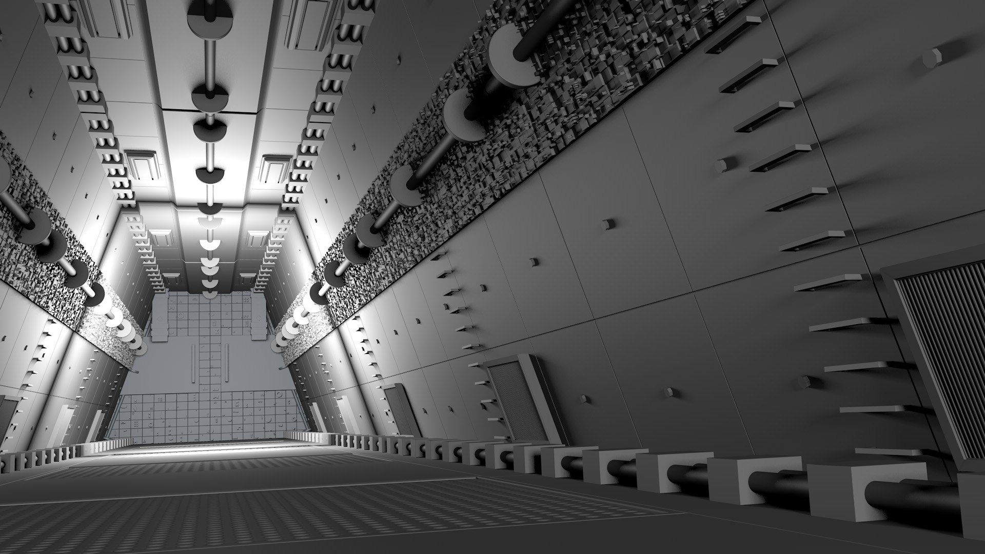 Liminal Space Detailed Sci Fi Corridor 3D Model - TurboSquid 2176610
