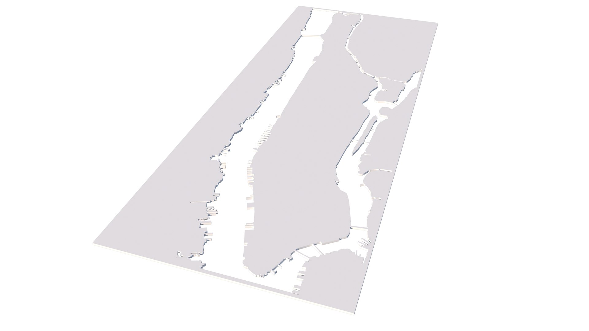 Manhattan Map 2D To 3D With CNC Cutting Model - TurboSquid 1835281