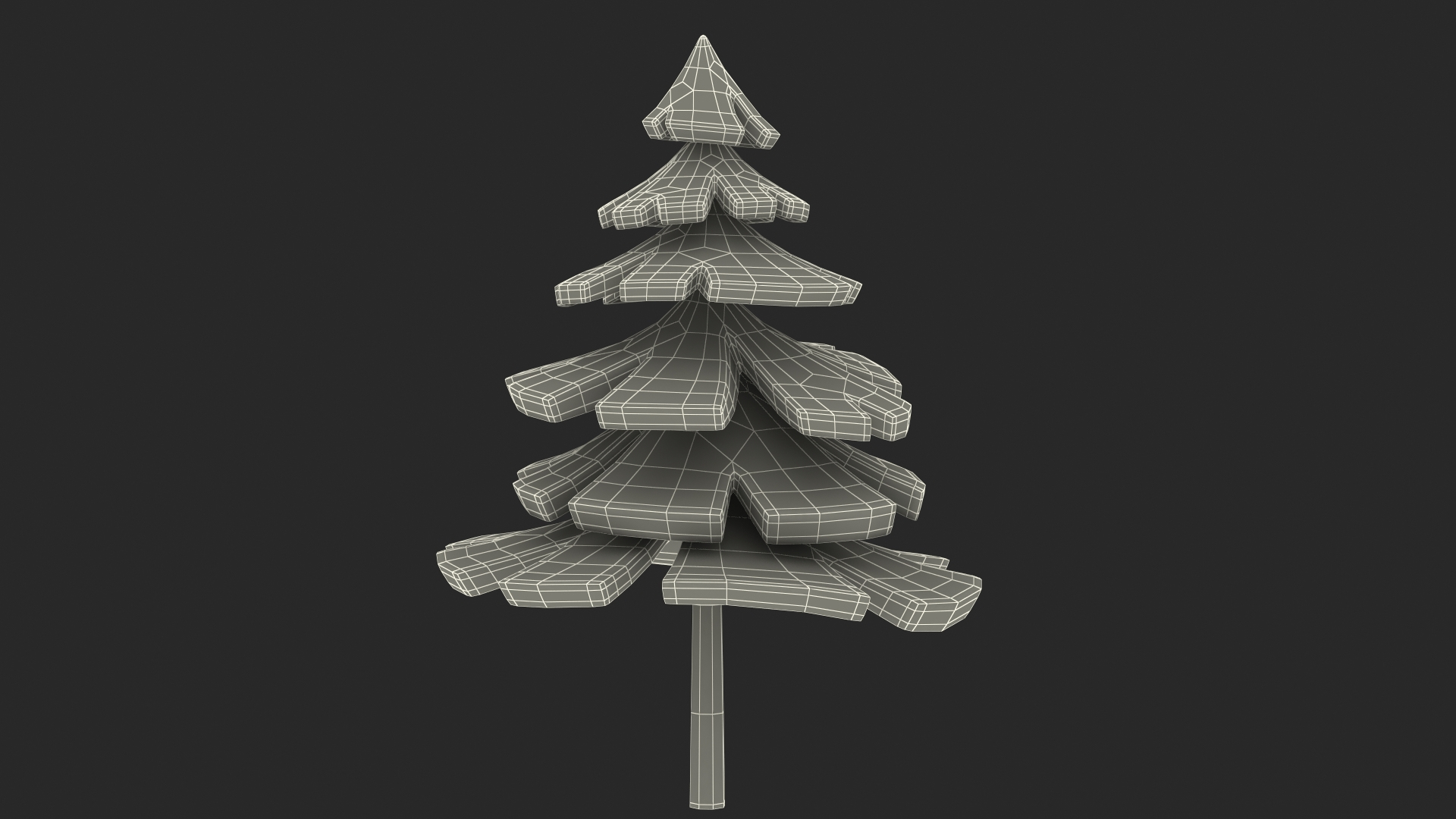 Fur Tree Cartoon Style Simple Coloring model - TurboSquid 2169092