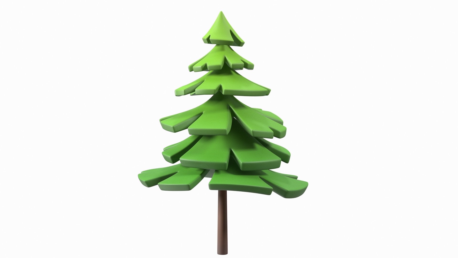 Fur Tree Cartoon Style Simple Coloring model - TurboSquid 2169092