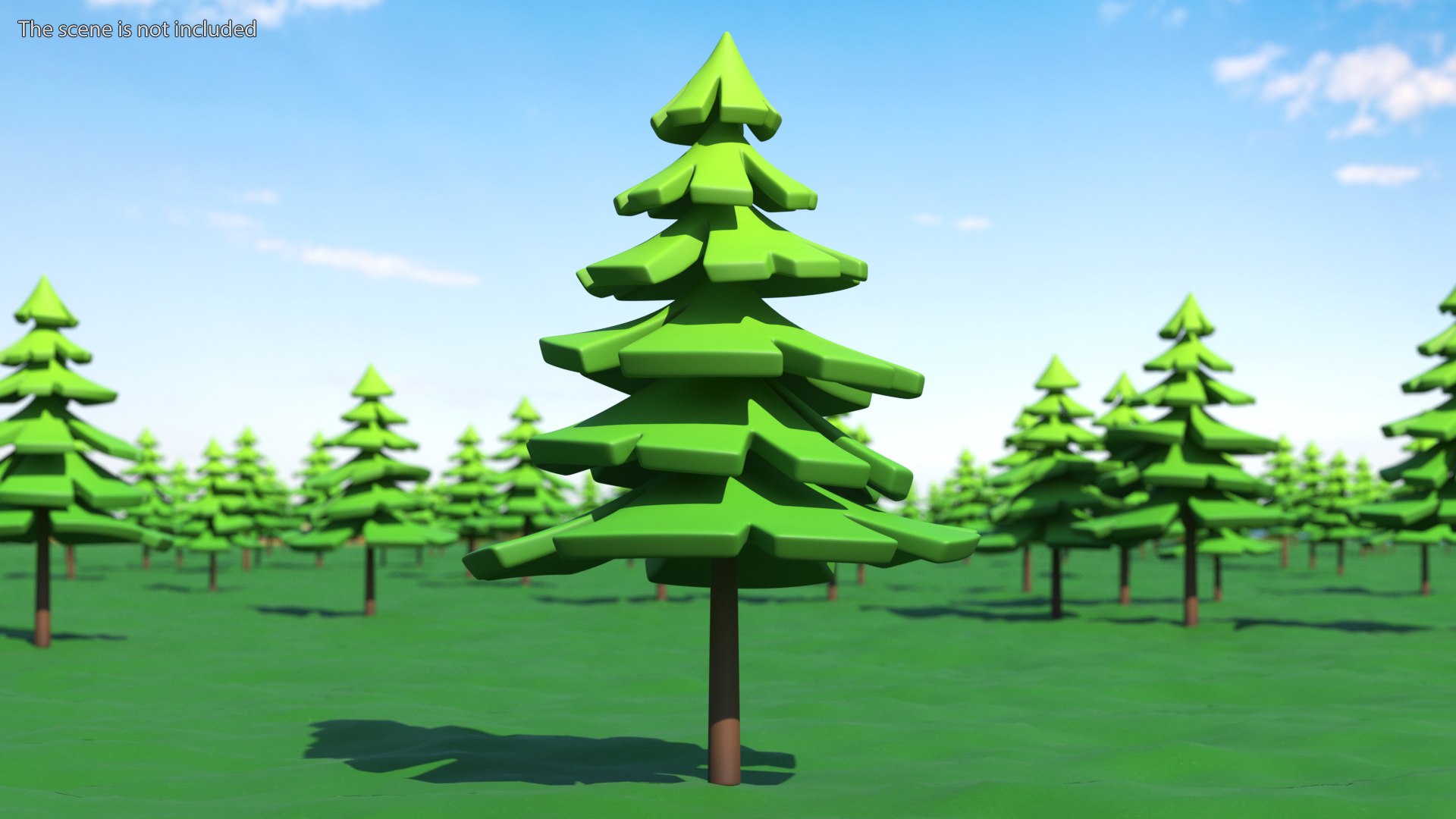 Fur Tree Cartoon Style Simple Coloring model - TurboSquid 2169092