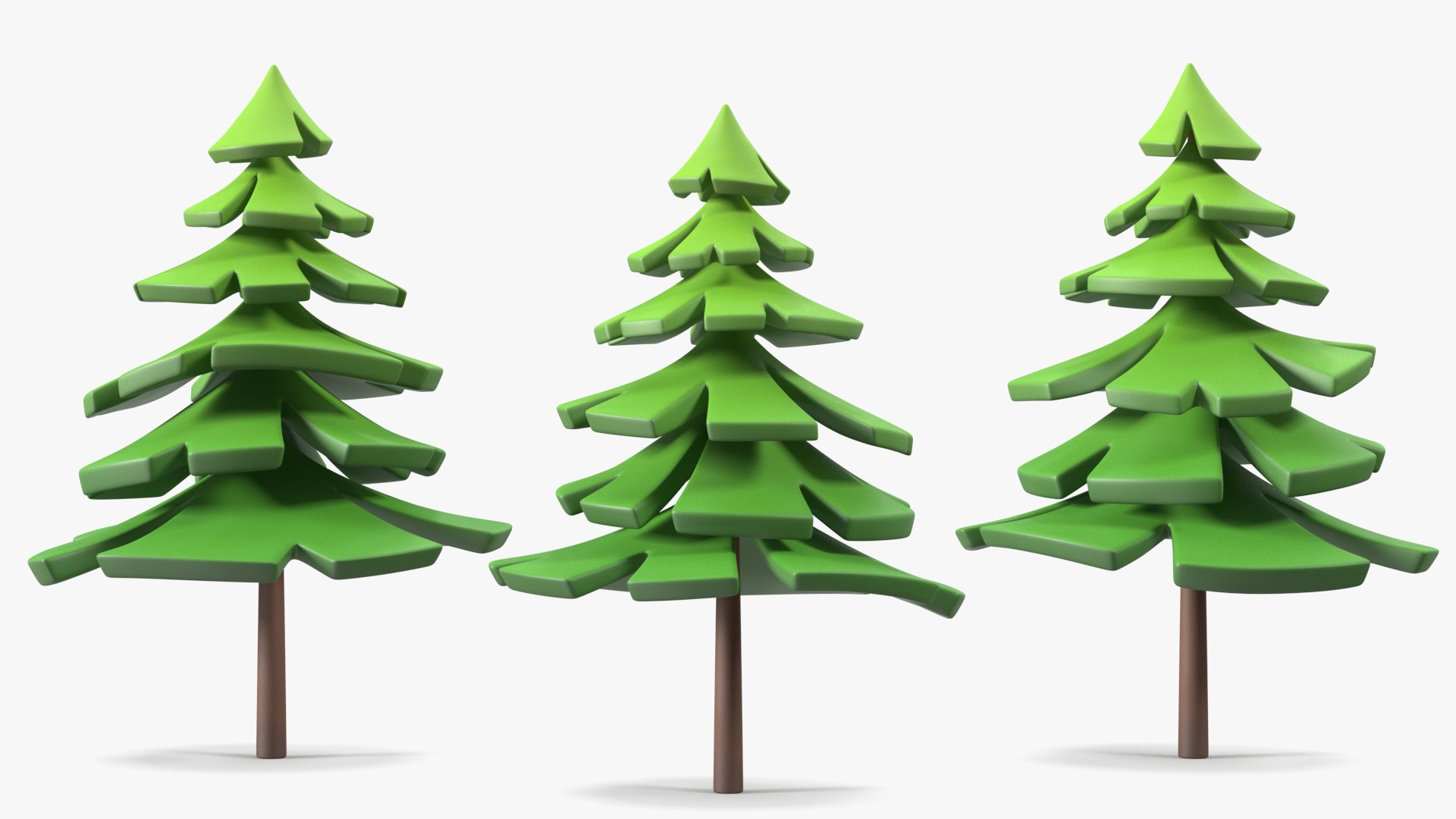 Fur Tree Cartoon Style Simple Coloring model - TurboSquid 2169092