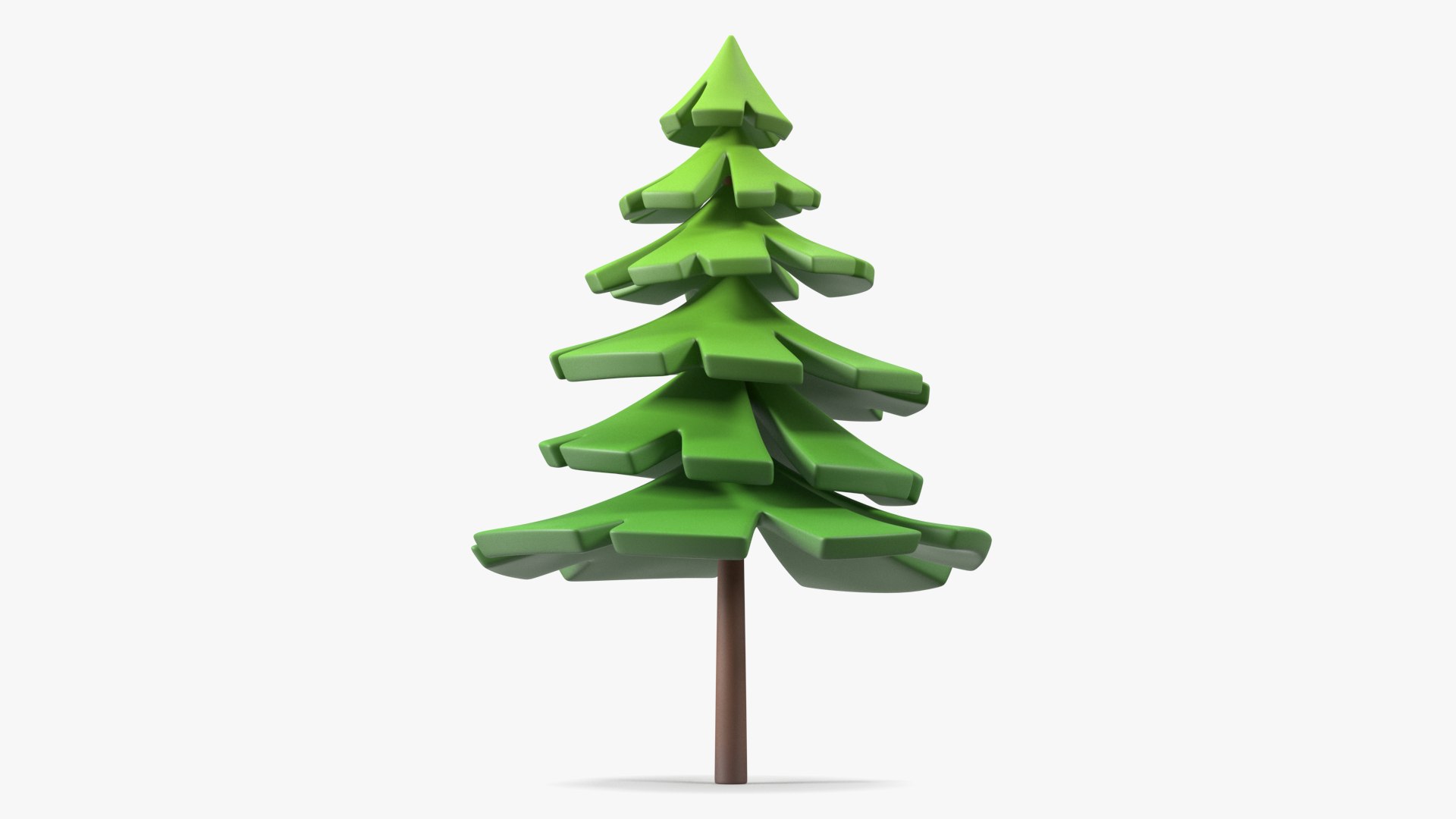 Fur Tree Cartoon Style Simple Coloring model - TurboSquid 2169092