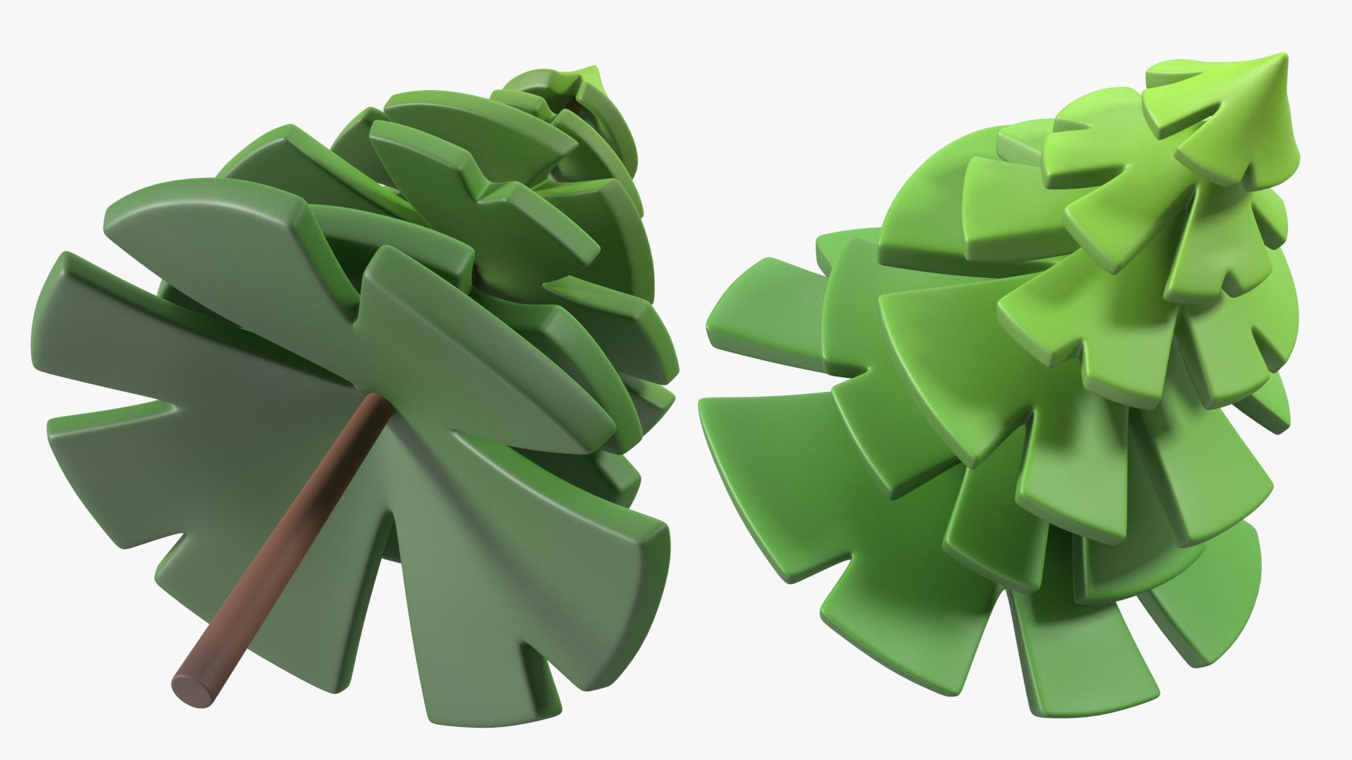 Fur Tree Cartoon Style Simple Coloring model - TurboSquid 2169092