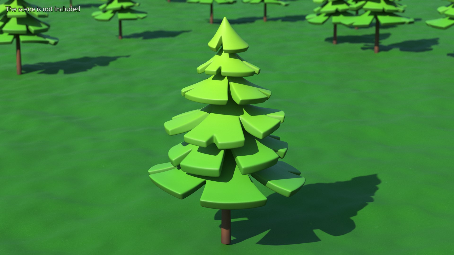 Fur Tree Cartoon Style Simple Coloring model - TurboSquid 2169092