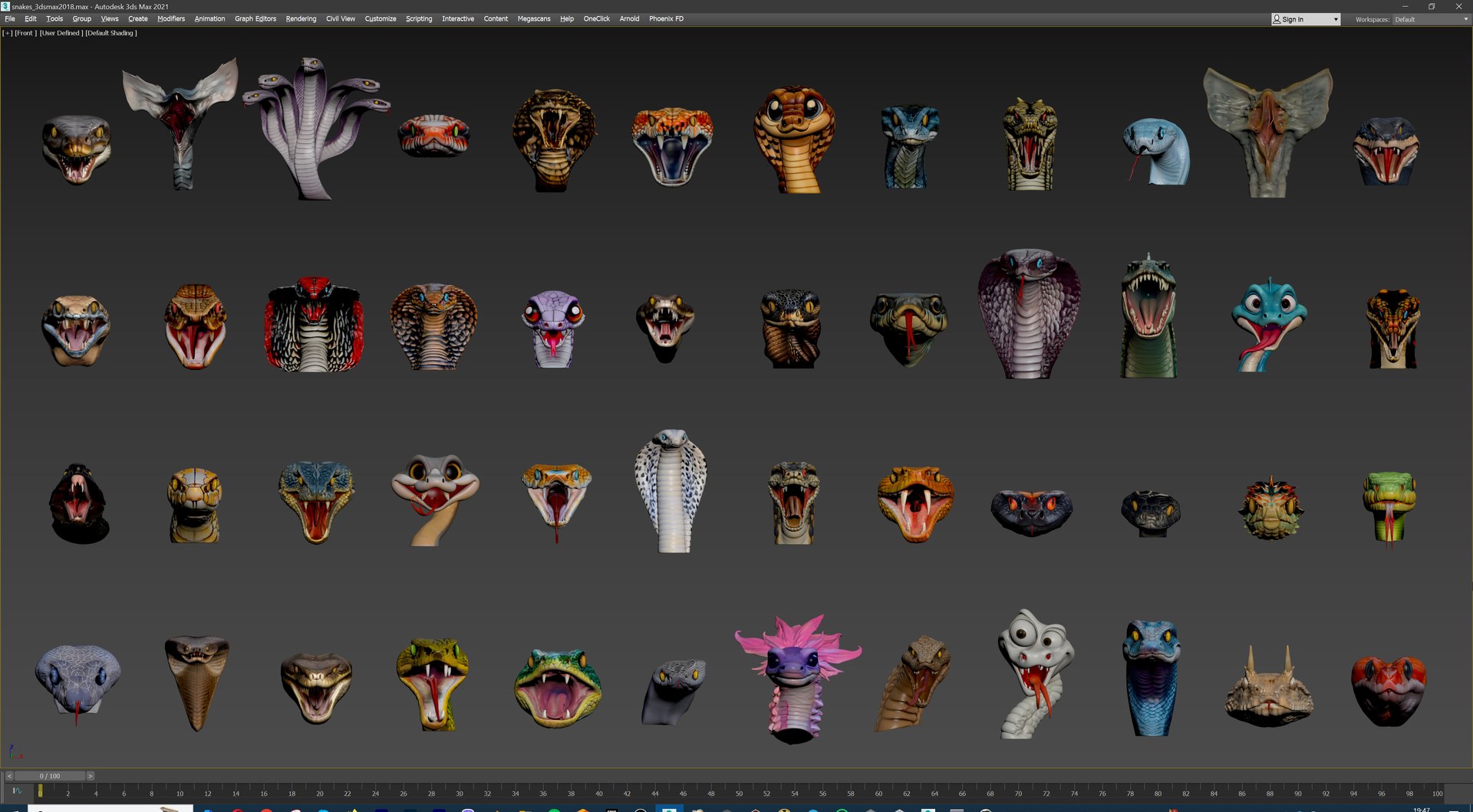 3D Ultimate Snake Head Pack - 48 HighPoly Stylized Assets - TurboSquid ...