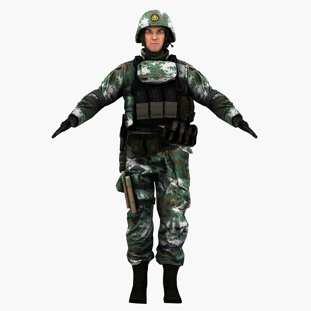 3D Pla Chinese Soldier - TurboSquid 1668803