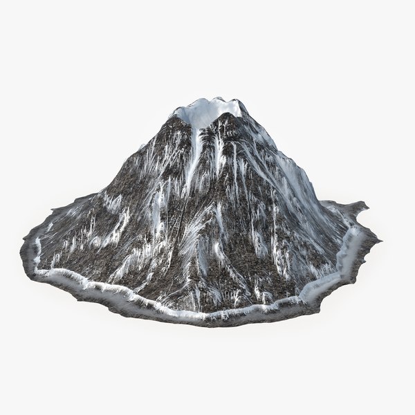 3d volcano island model