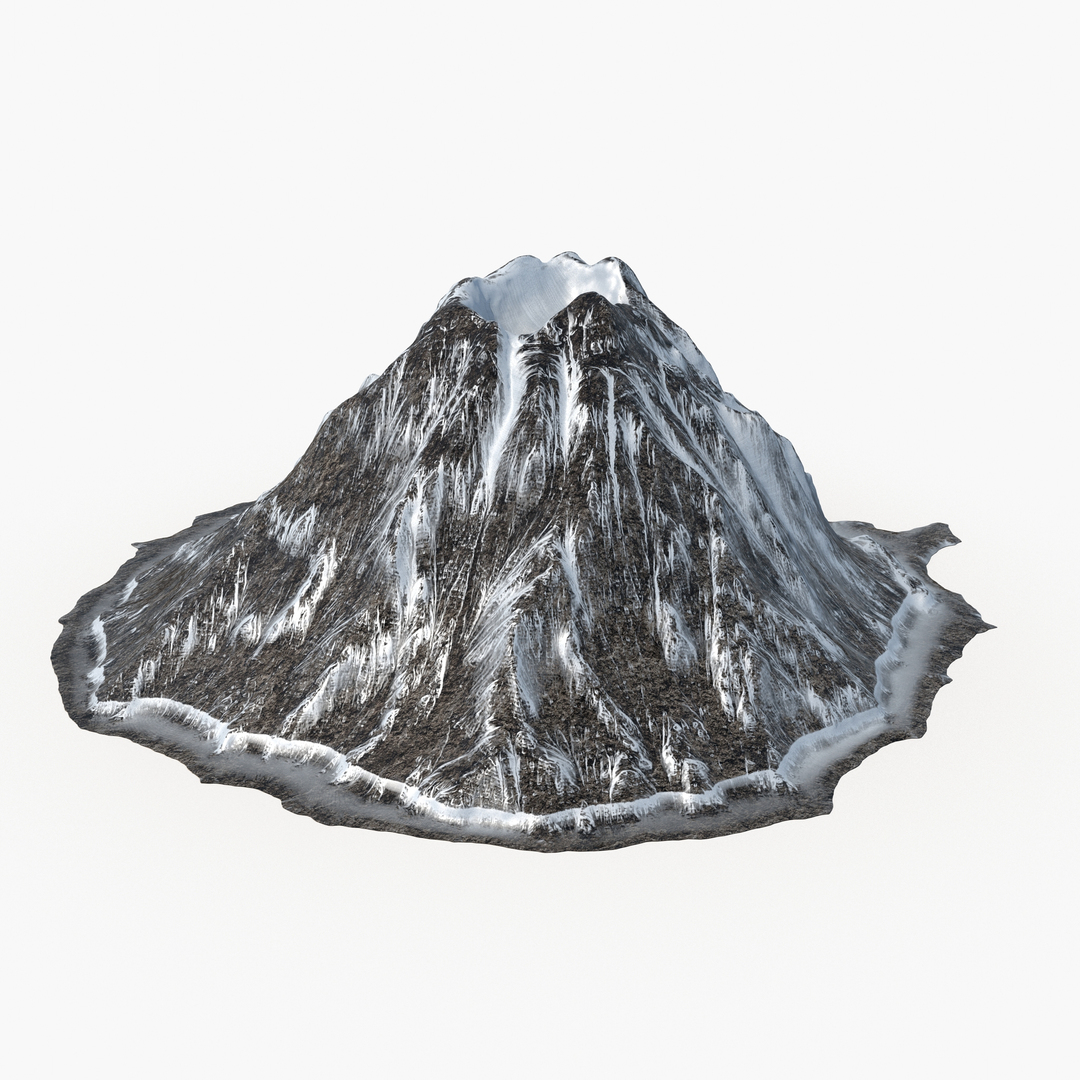 3d Model Of Volcano Snowy