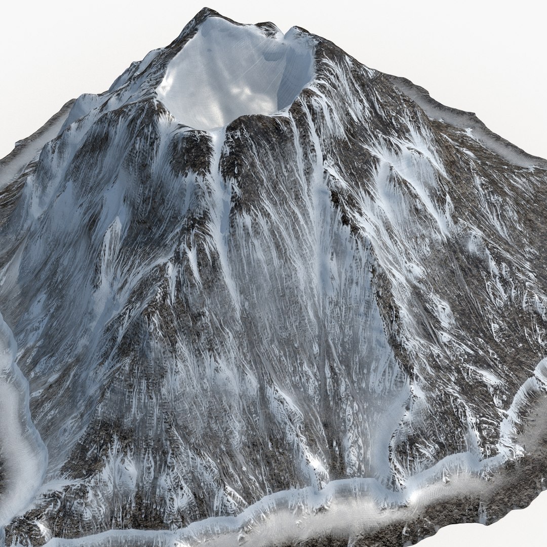 3d Model Of Volcano Snowy