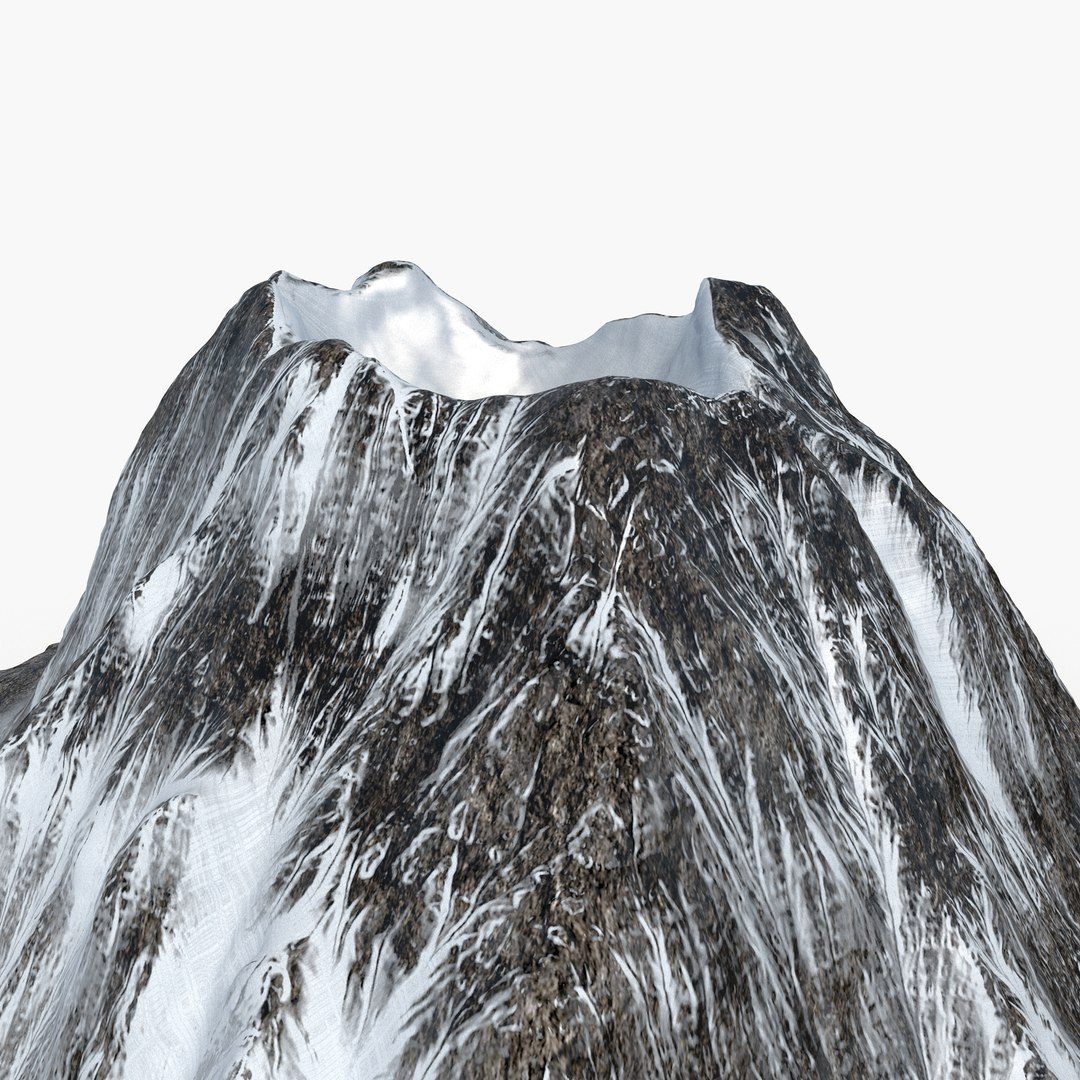 3d Model Of Volcano Snowy