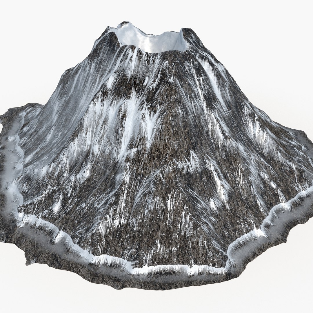 3d Model Of Volcano Snowy