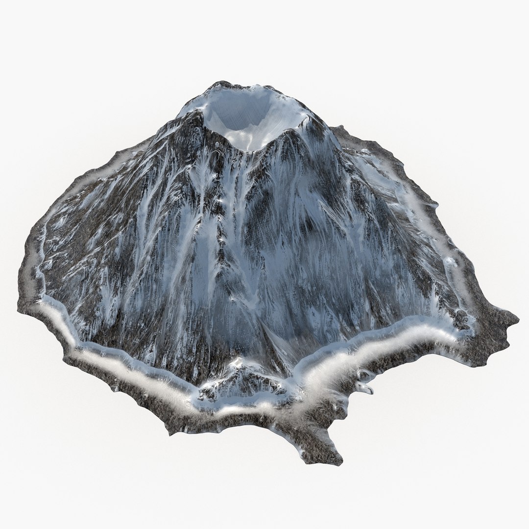 3d Model Of Volcano Snowy