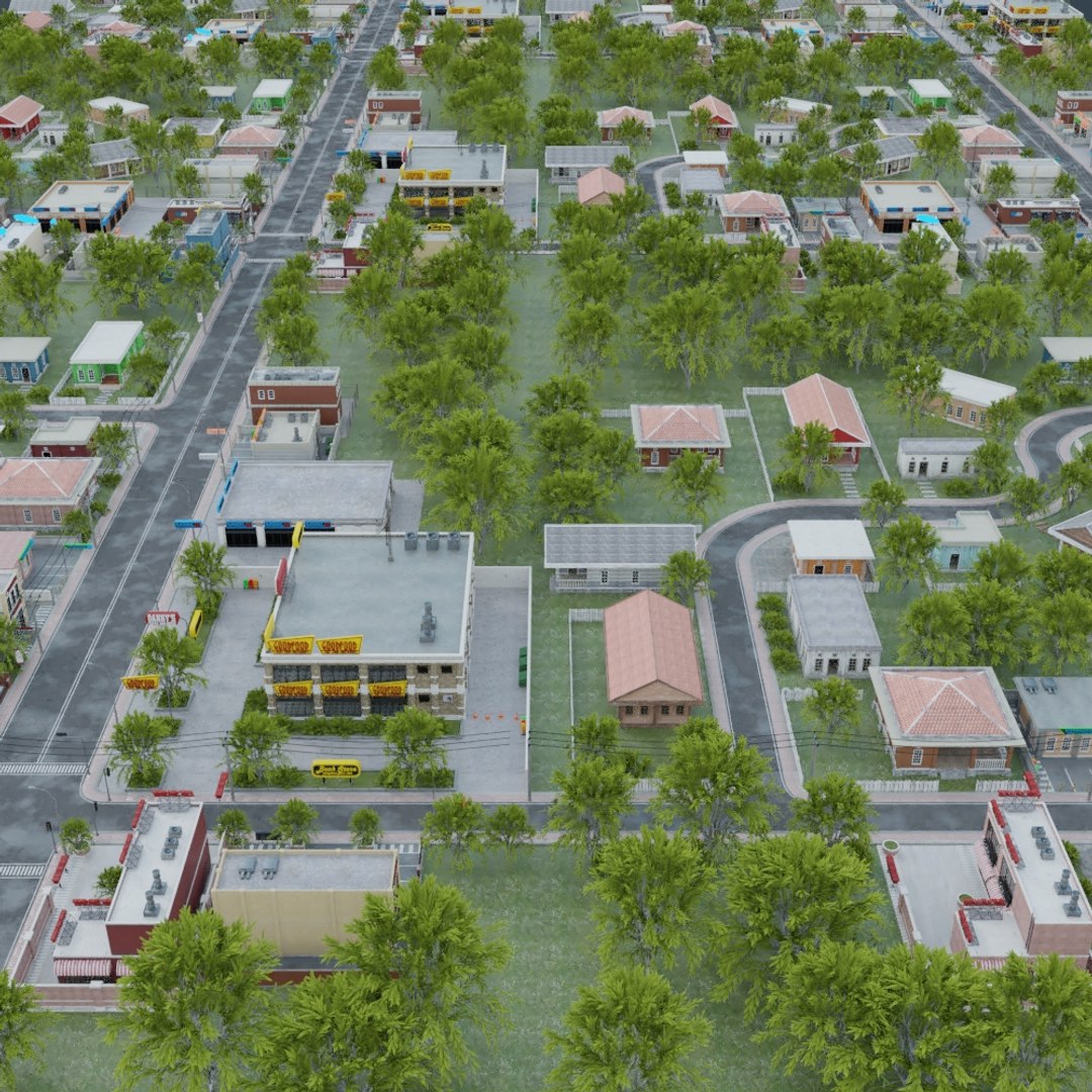 3D Small Town City Buildings - TurboSquid 1466063