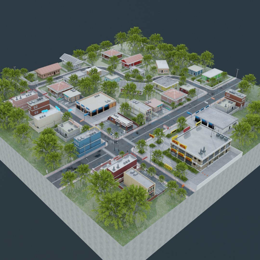 3D Small Town City Buildings - TurboSquid 1466063