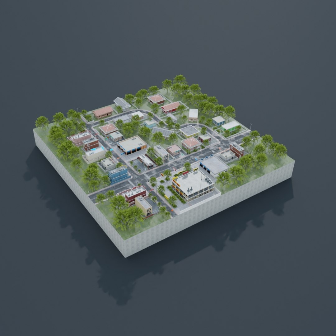 3D Small Town City Buildings - TurboSquid 1466063