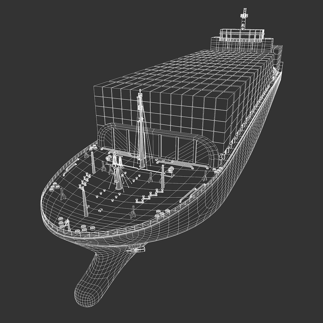 3d container-ship container ship