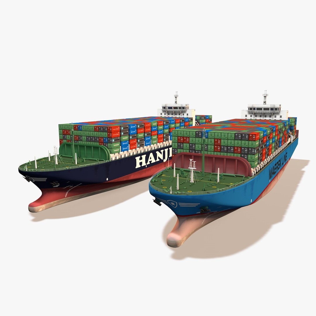 3d Container-ship Container Ship