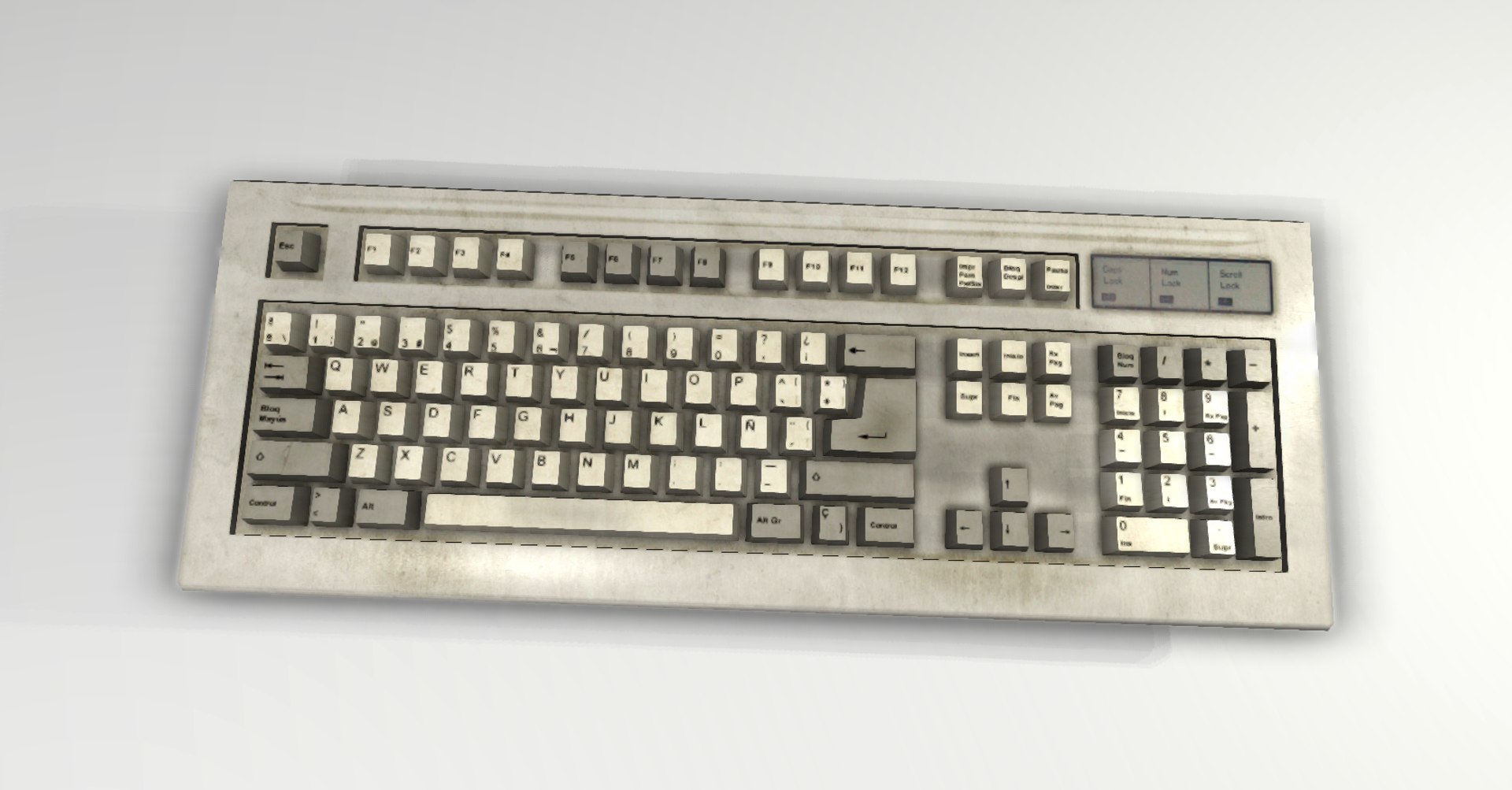 Old Keyboard 3d Model