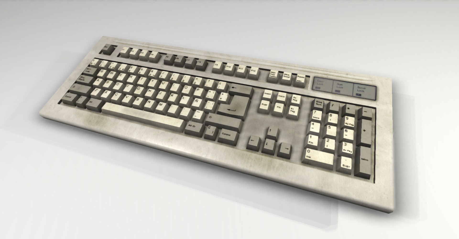 Old Keyboard 3d Model