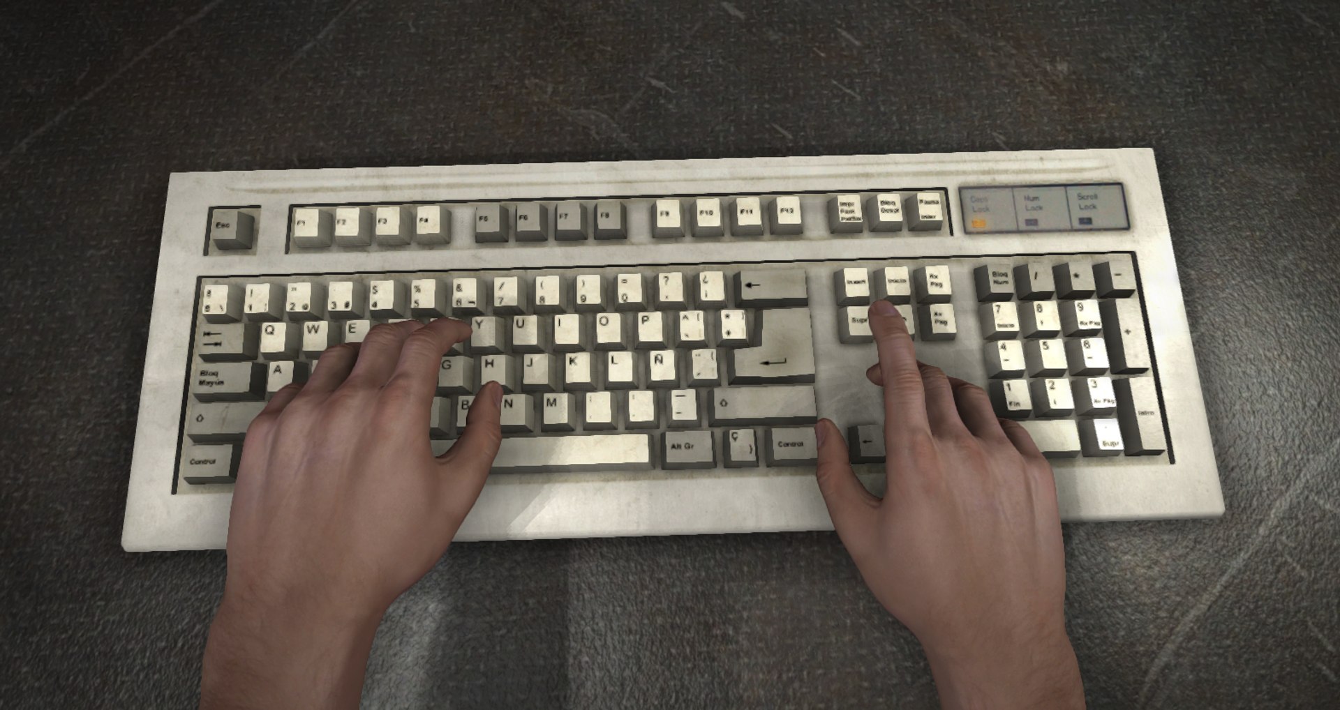 Old Keyboard 3d Model