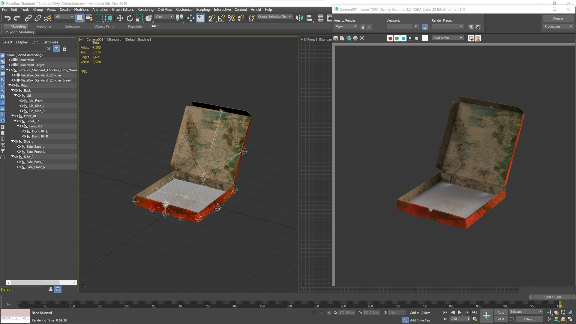 Dirty Folding Pizza Box - Animated Game Asset 3D model - TurboSquid 1836696