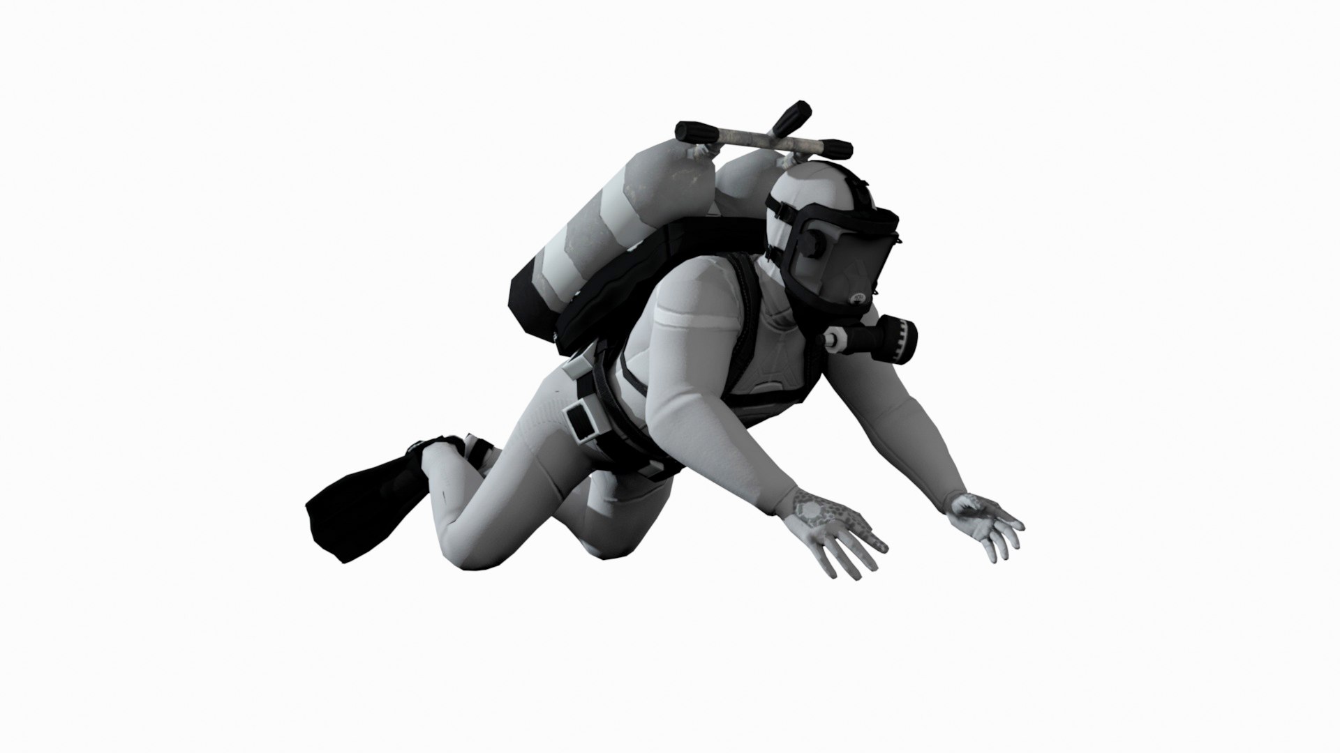 Male Diver Rigged And Animated 3D Model - TurboSquid 2335812