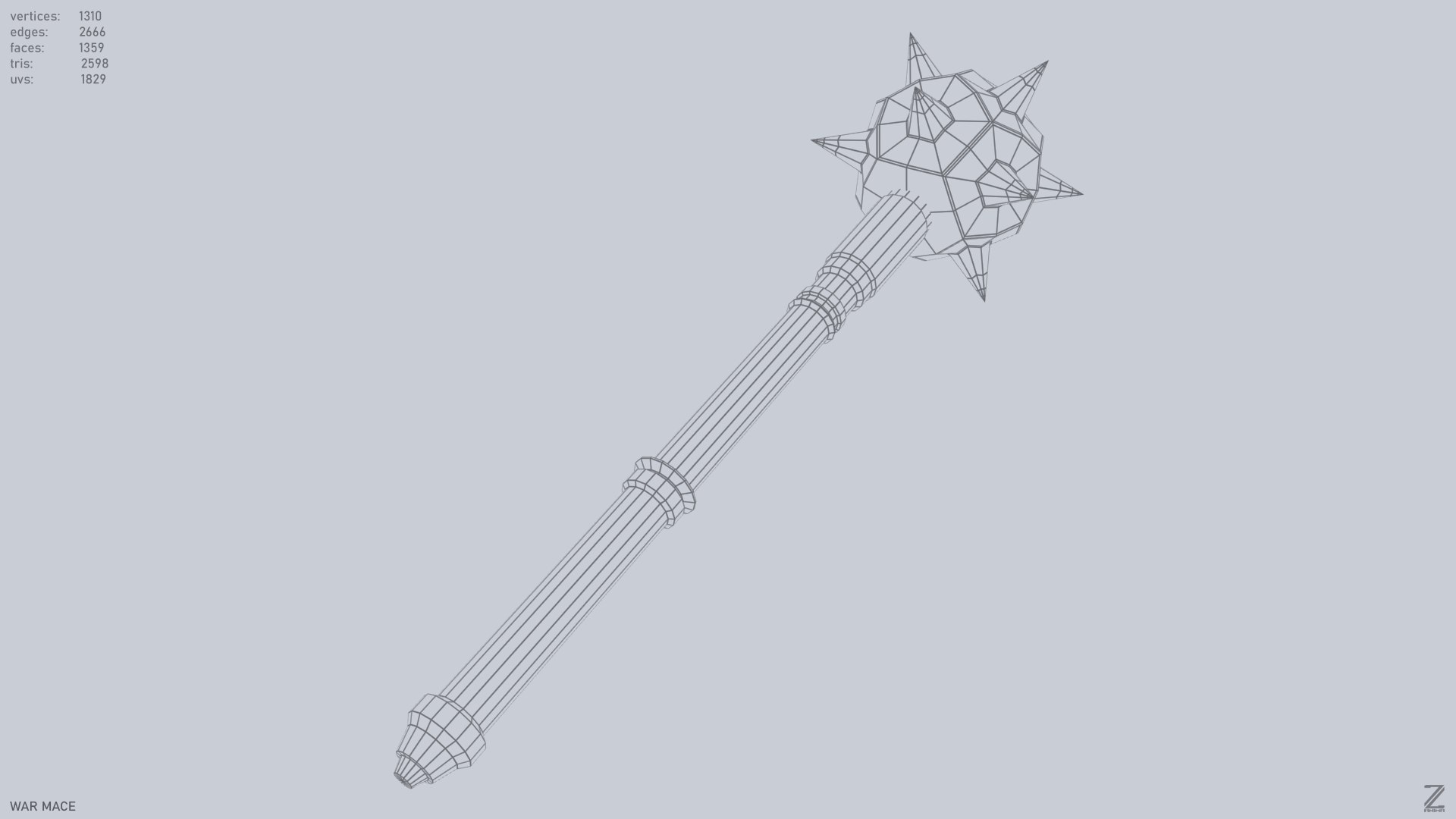 War Mace Model - TurboSquid 2242432