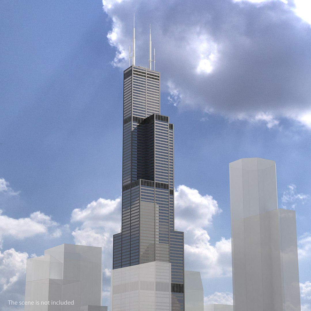 3D Willis Tower Skyscraper Center Model - TurboSquid 1410109