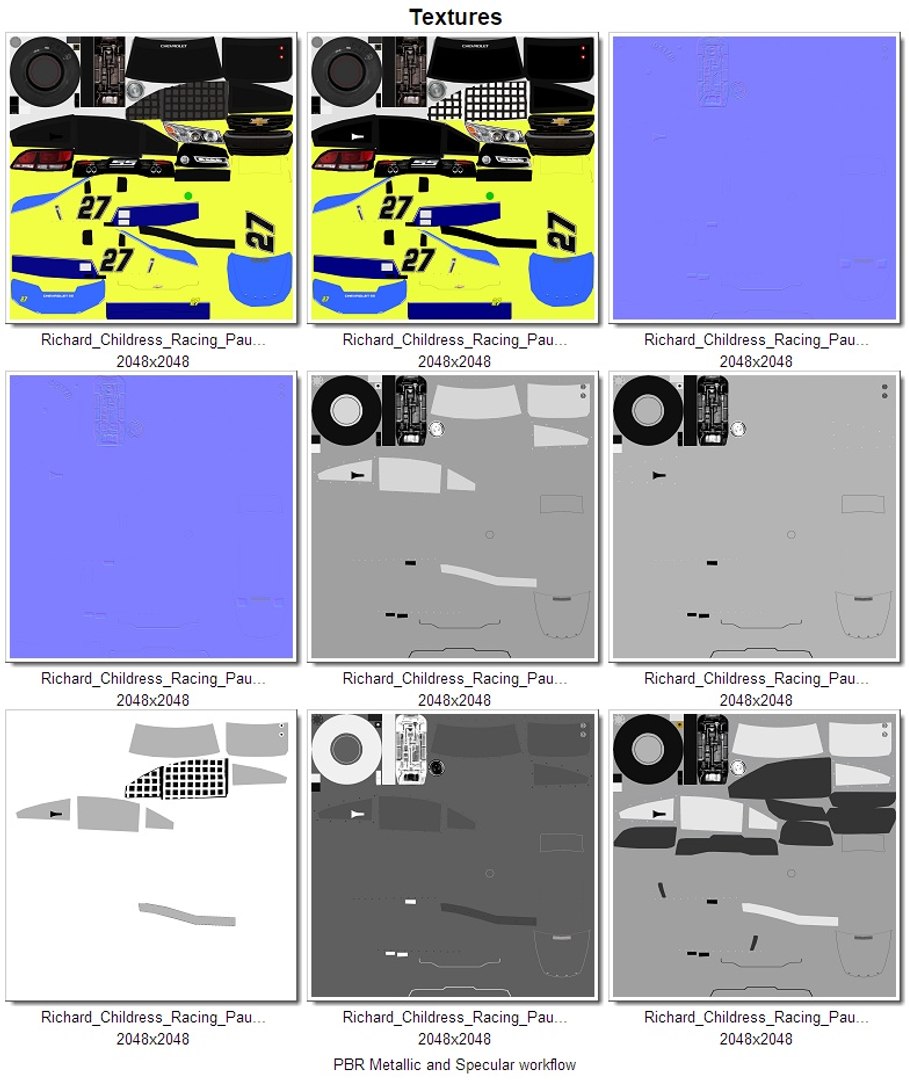Pack Nascar Cars Richard Model - TurboSquid 1186797