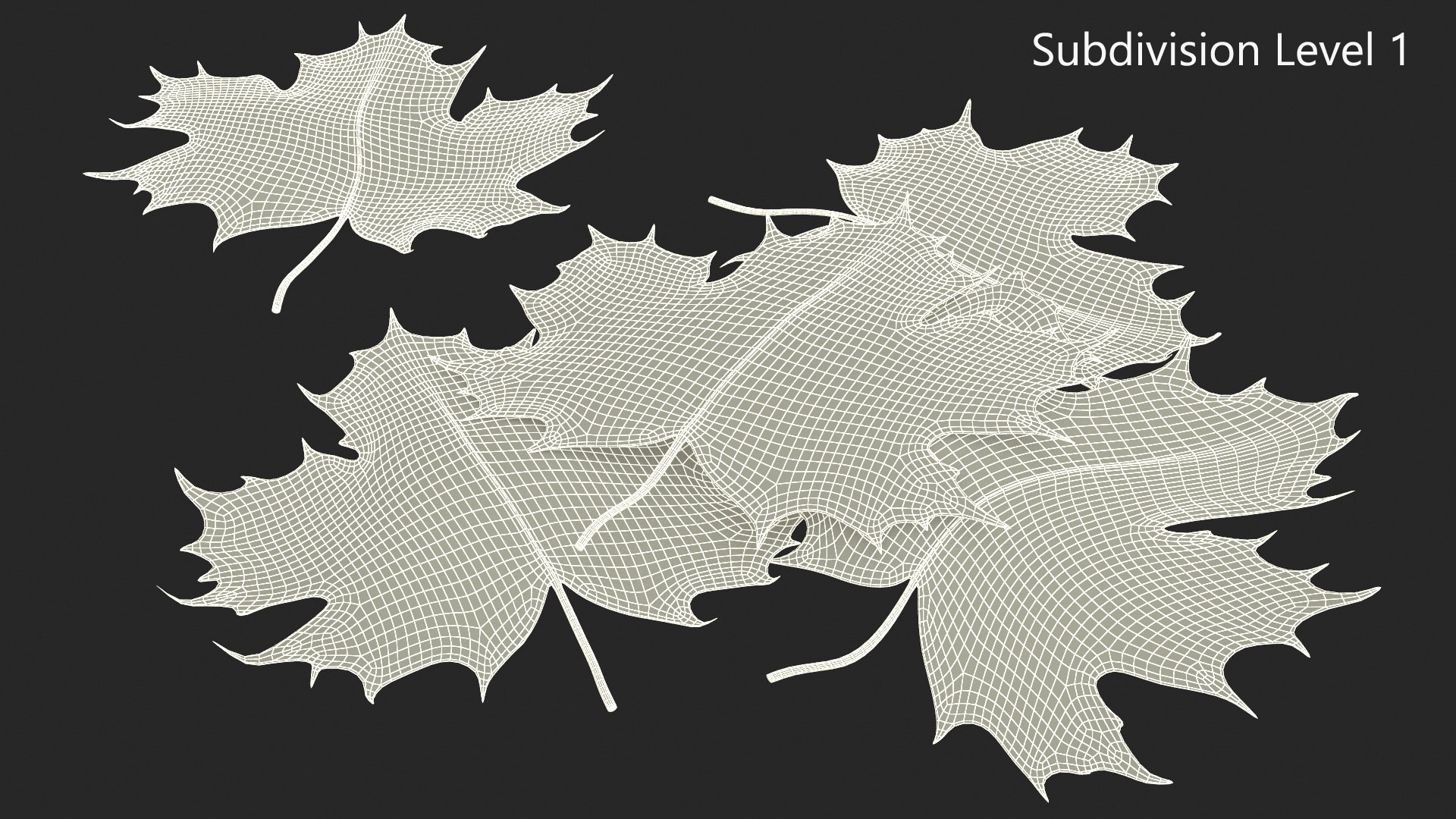 3D Model Maple Autumn Fall Leaves - TurboSquid 2086690