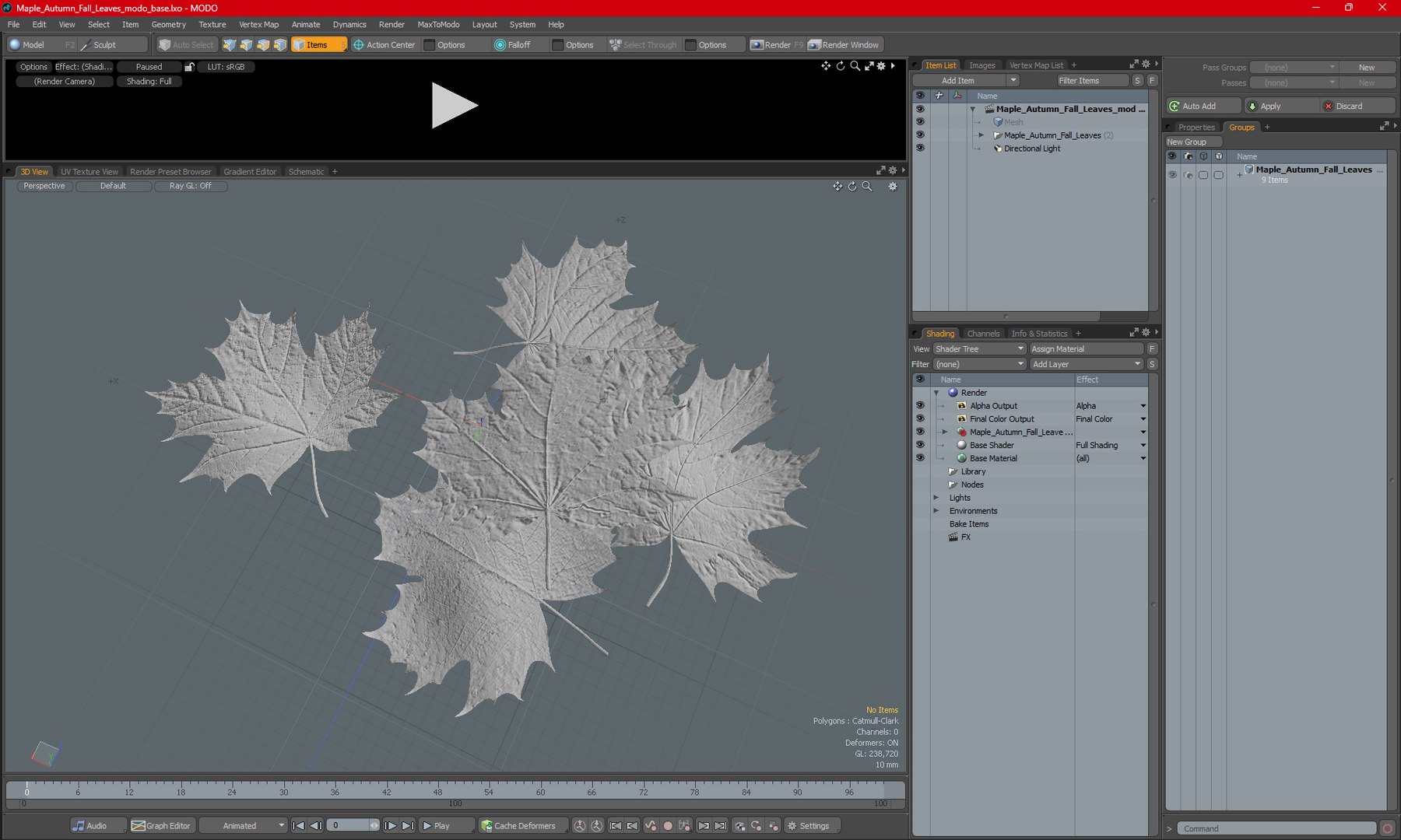 3D Model Maple Autumn Fall Leaves - TurboSquid 2086690