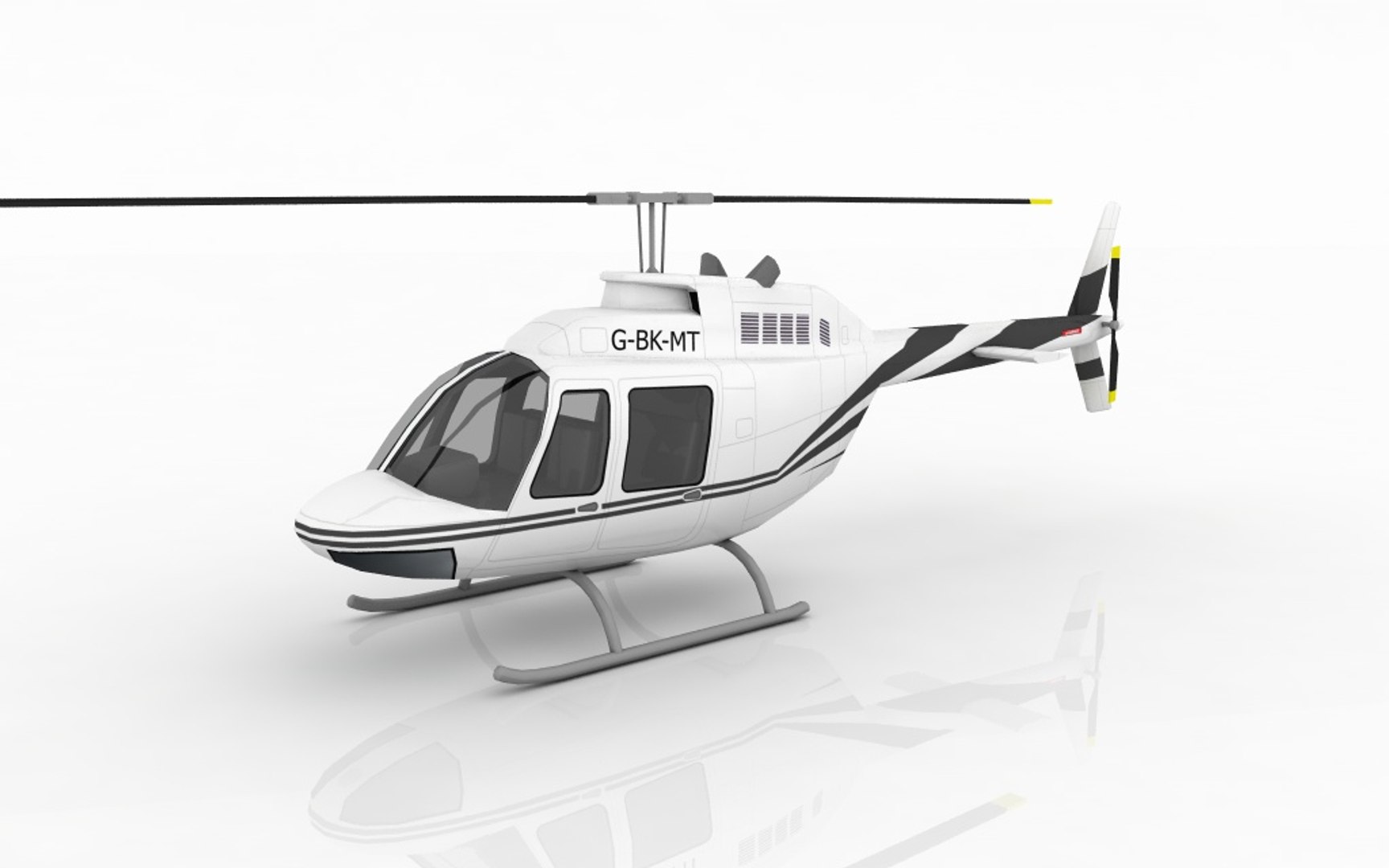3d Model Helicopter Bell 206