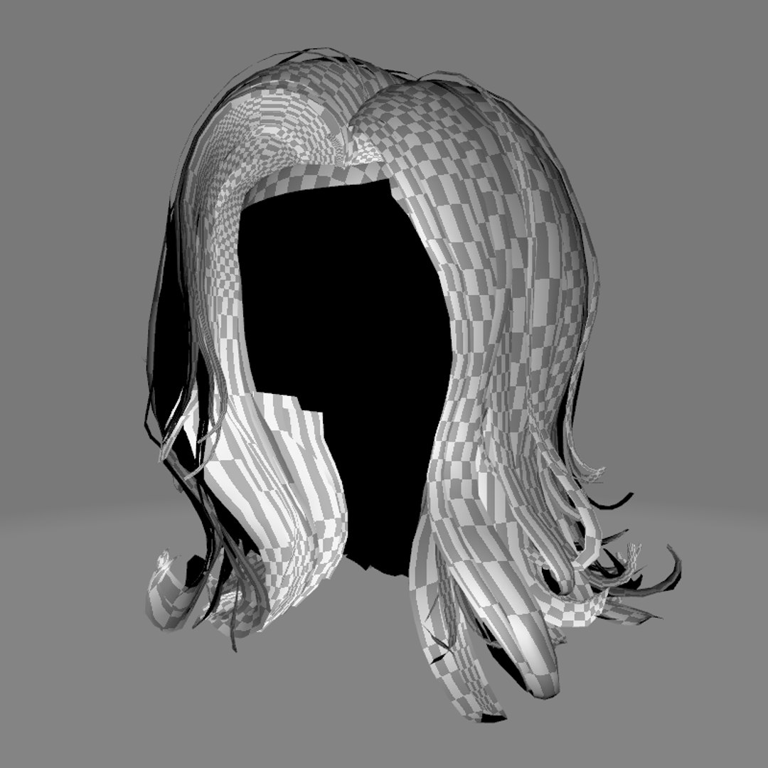 Short Feathered Hair Low-poly 3D - TurboSquid 2226778