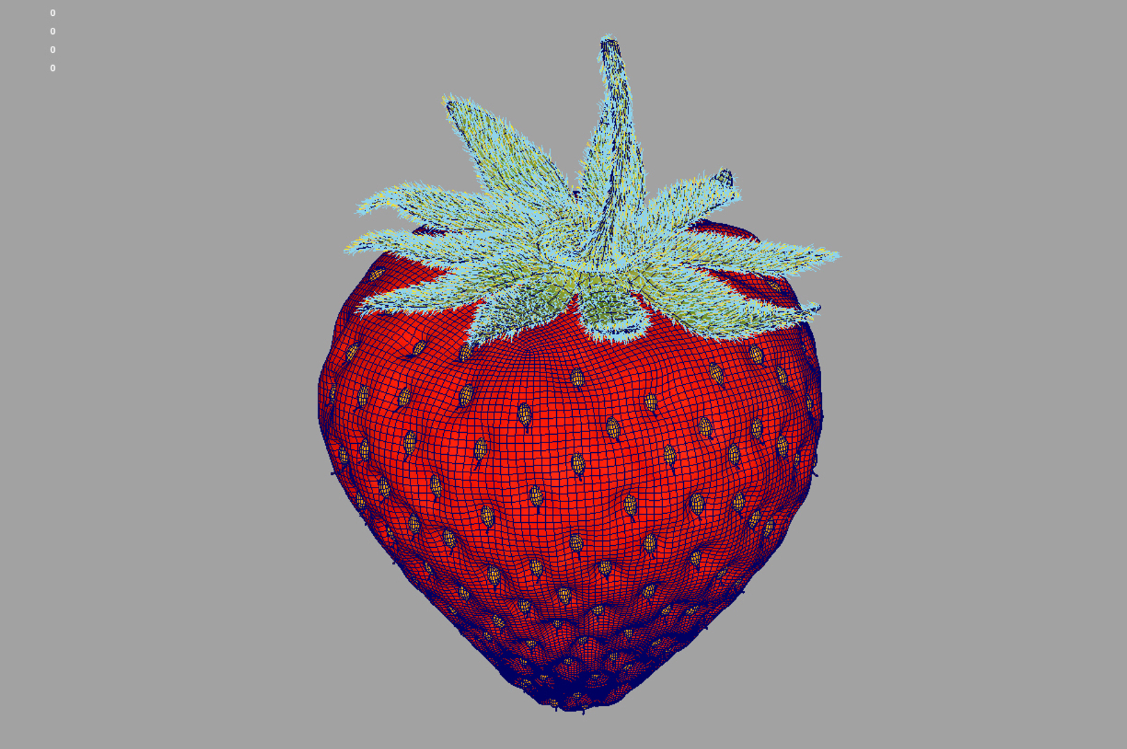 photorealistic strawberry 3d model
